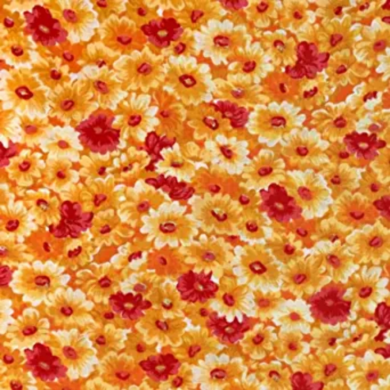 Keepsake Packed Floral Orange Cotton Calico Fabric - Walmart.com