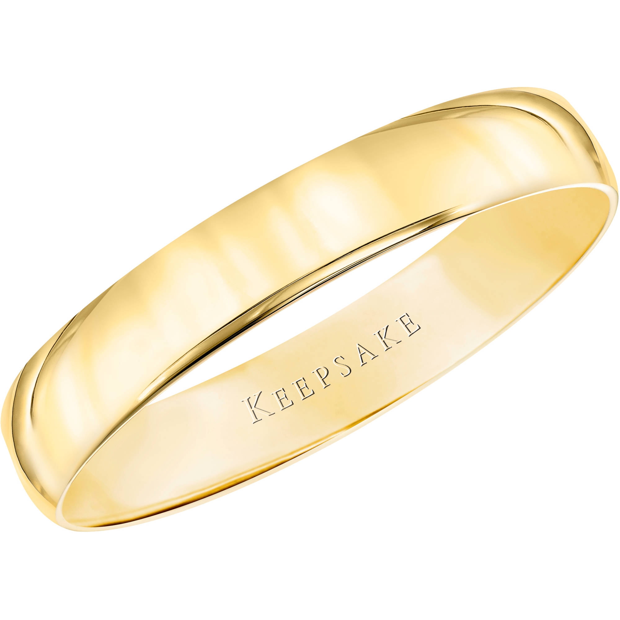 Keepsake Polished 10KT Yellow Gold Wedding Band Ring, 4 mm, Includes ...