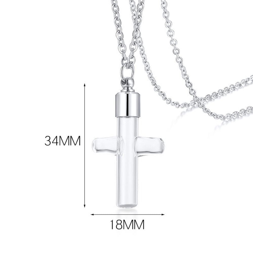Keepsake Portable with Chain Fillable Ashes Holder Perfume Vial Pendant ...