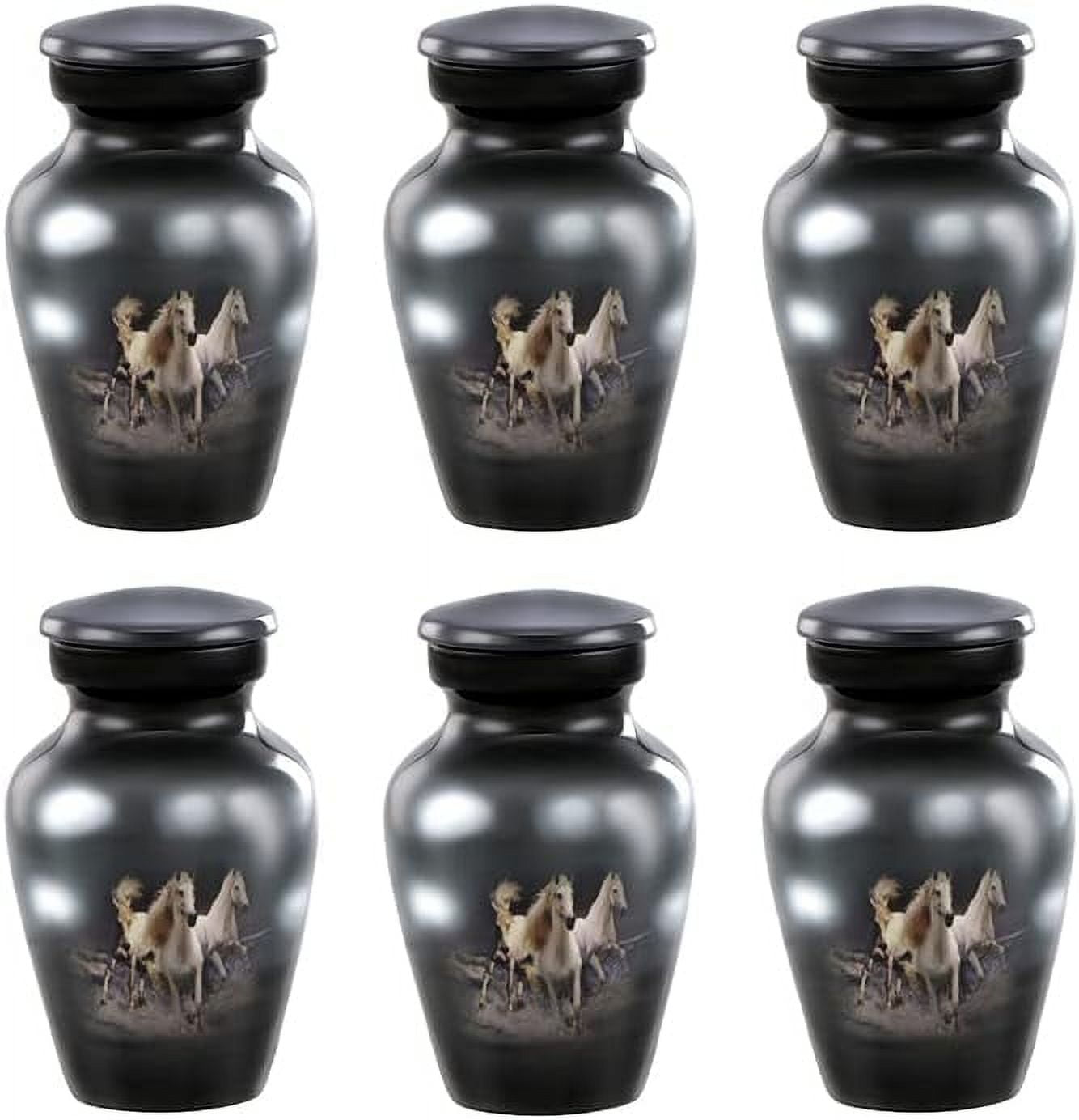 Keepsake Urn – 3 Horses Qty-6 - Keepsake Urn for Ashes with Velvet Box ...
