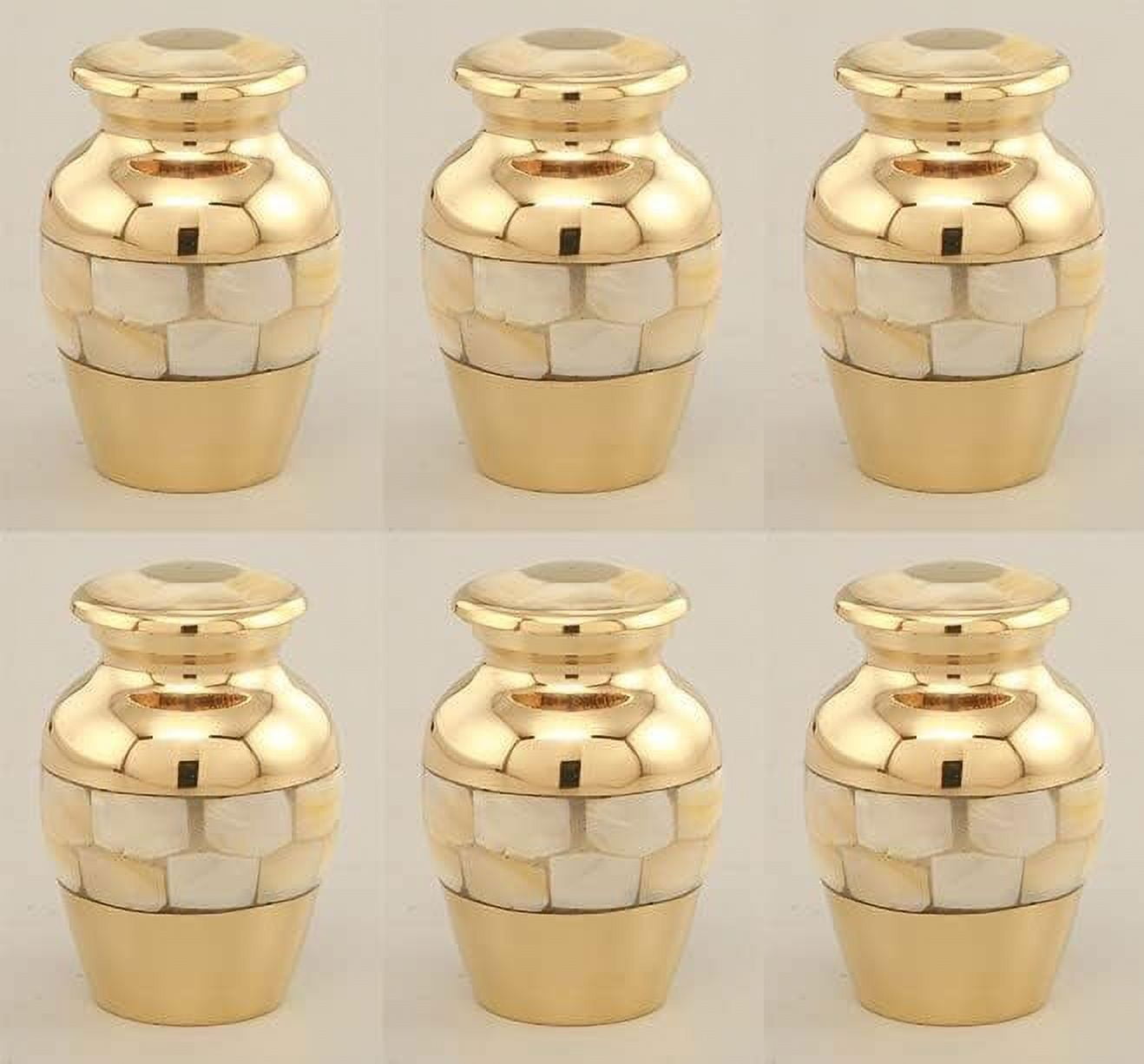 Forever Urns Classic MOP Small Keepsake Urn - Brass Funeral Urn for ...