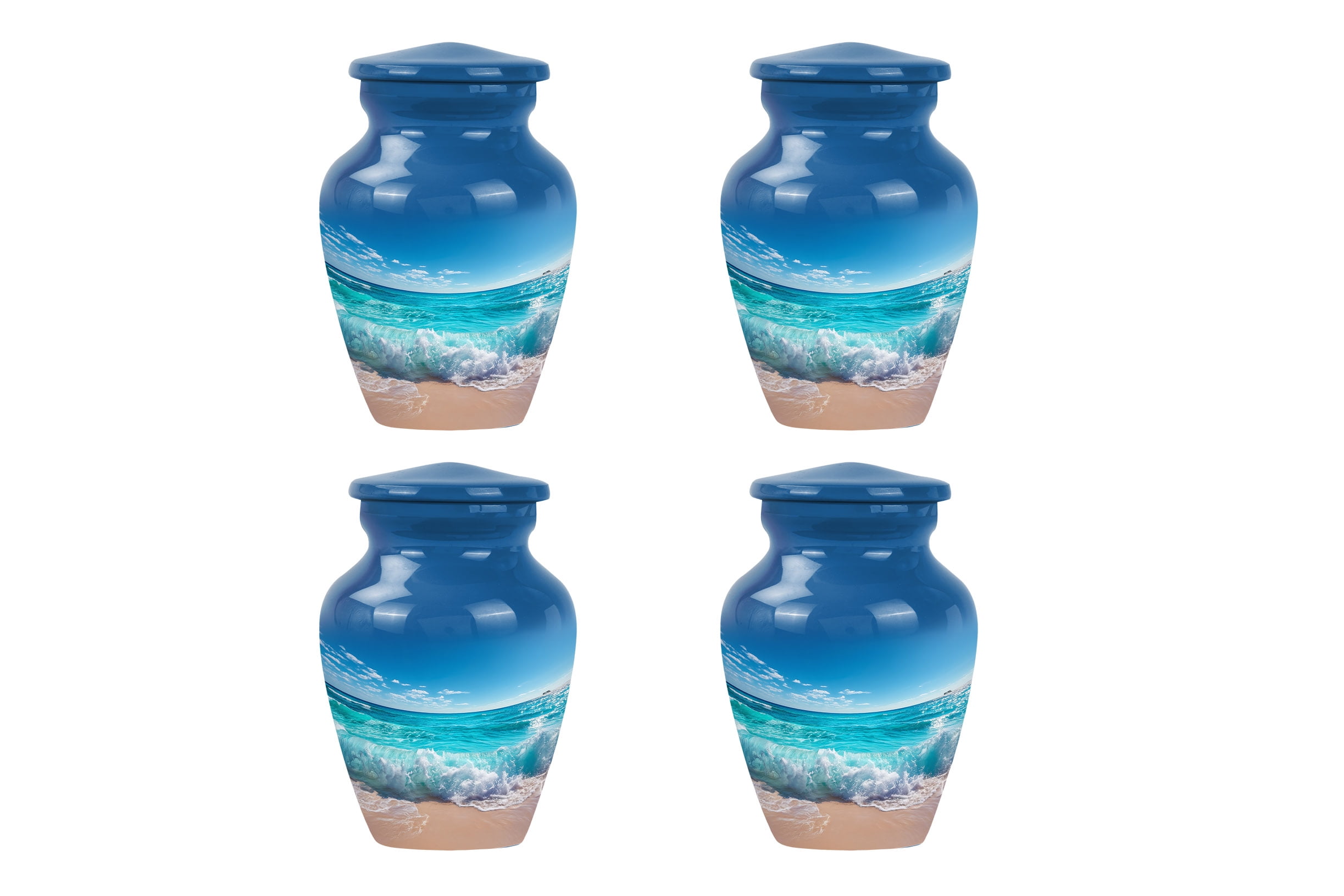 Keepsake Urns for Family – Ocean and Sky Ashes Memorial Set – Calm Coastal Tribute – 4x 3 ...