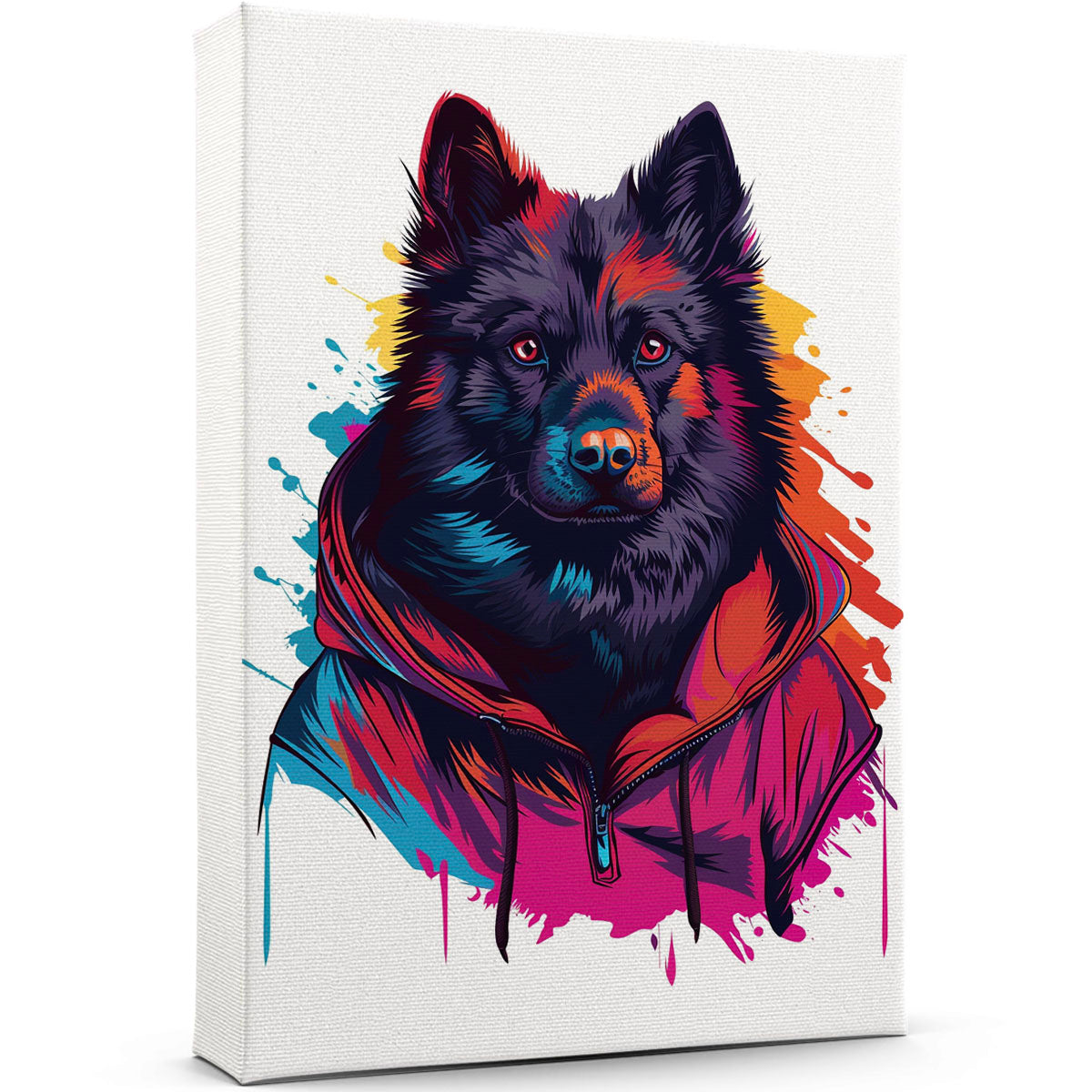 Keeshond Dog Wall Art Cute Animal Decor for Kid's Bedroom, Home Office ...