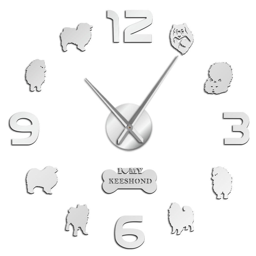 Keeshond Dutch Barge Dog 3D DIY Large Wall Clock Smiling Dutchman ...