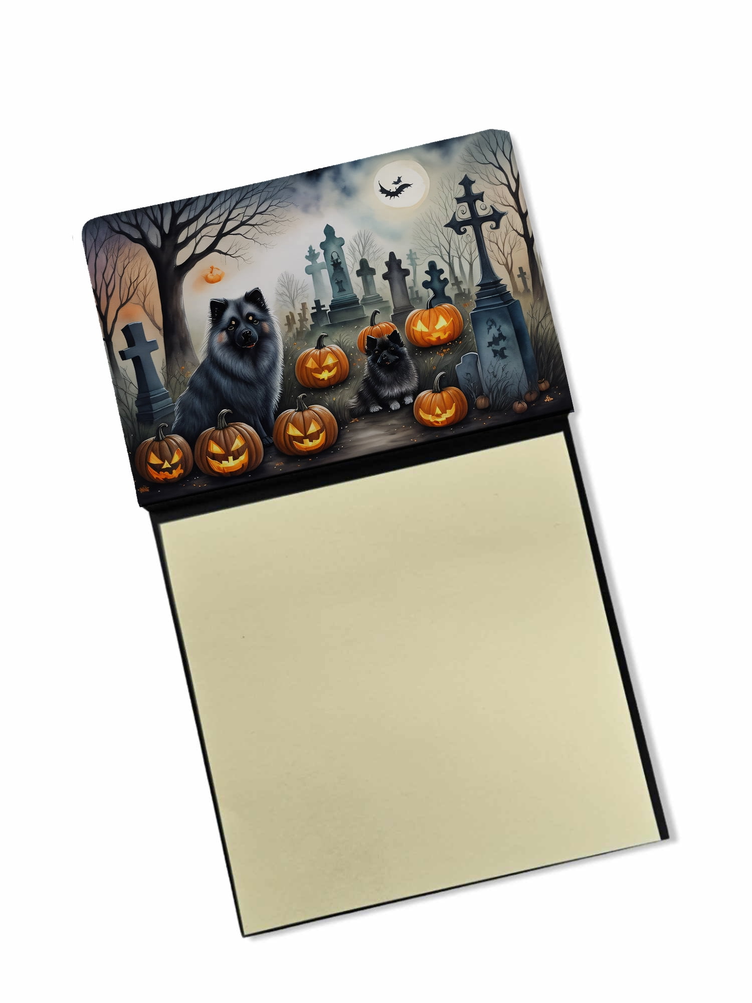 Keeshond Spooky Halloween Sticky Note Holder 3.25 in x 5.25 in ...