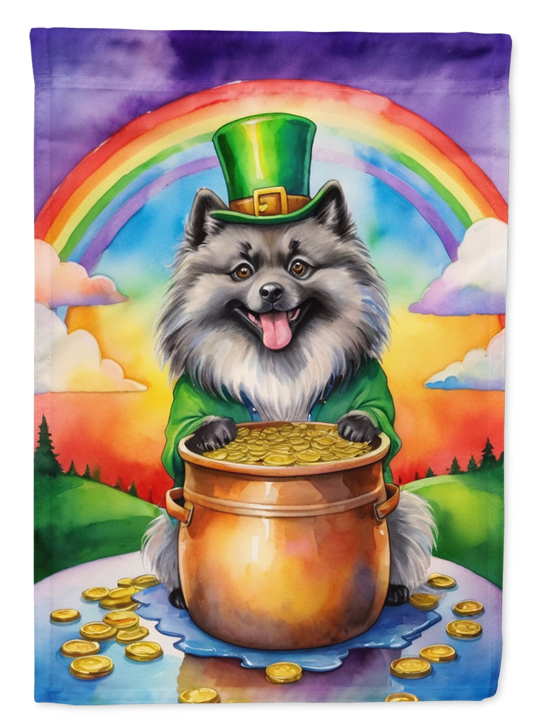 Keeshond St Patrick's Day House Flag 28 in x 40 in - Walmart.com