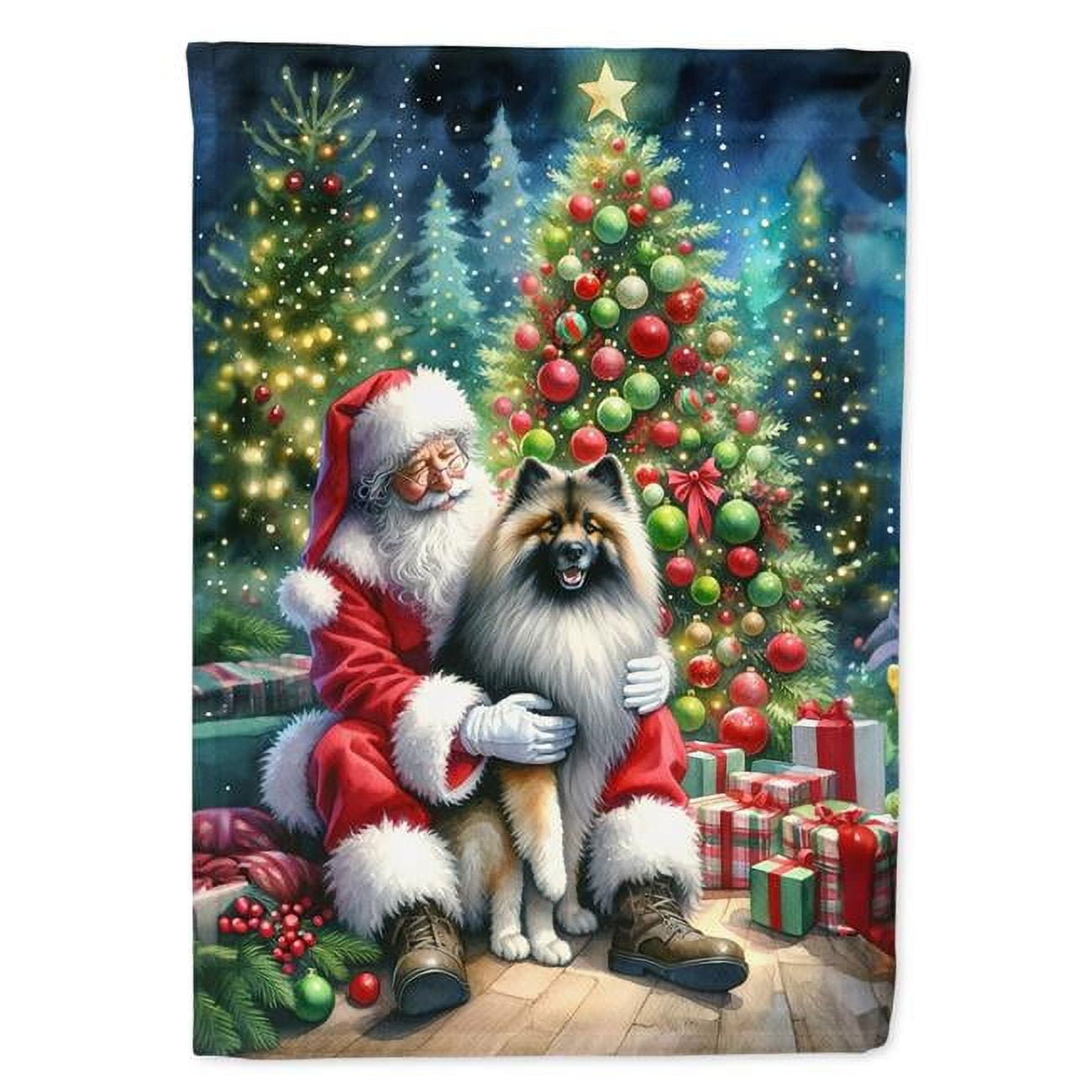 Keeshond and Santa Claus House Flag 28 in x 40 in - Walmart.com