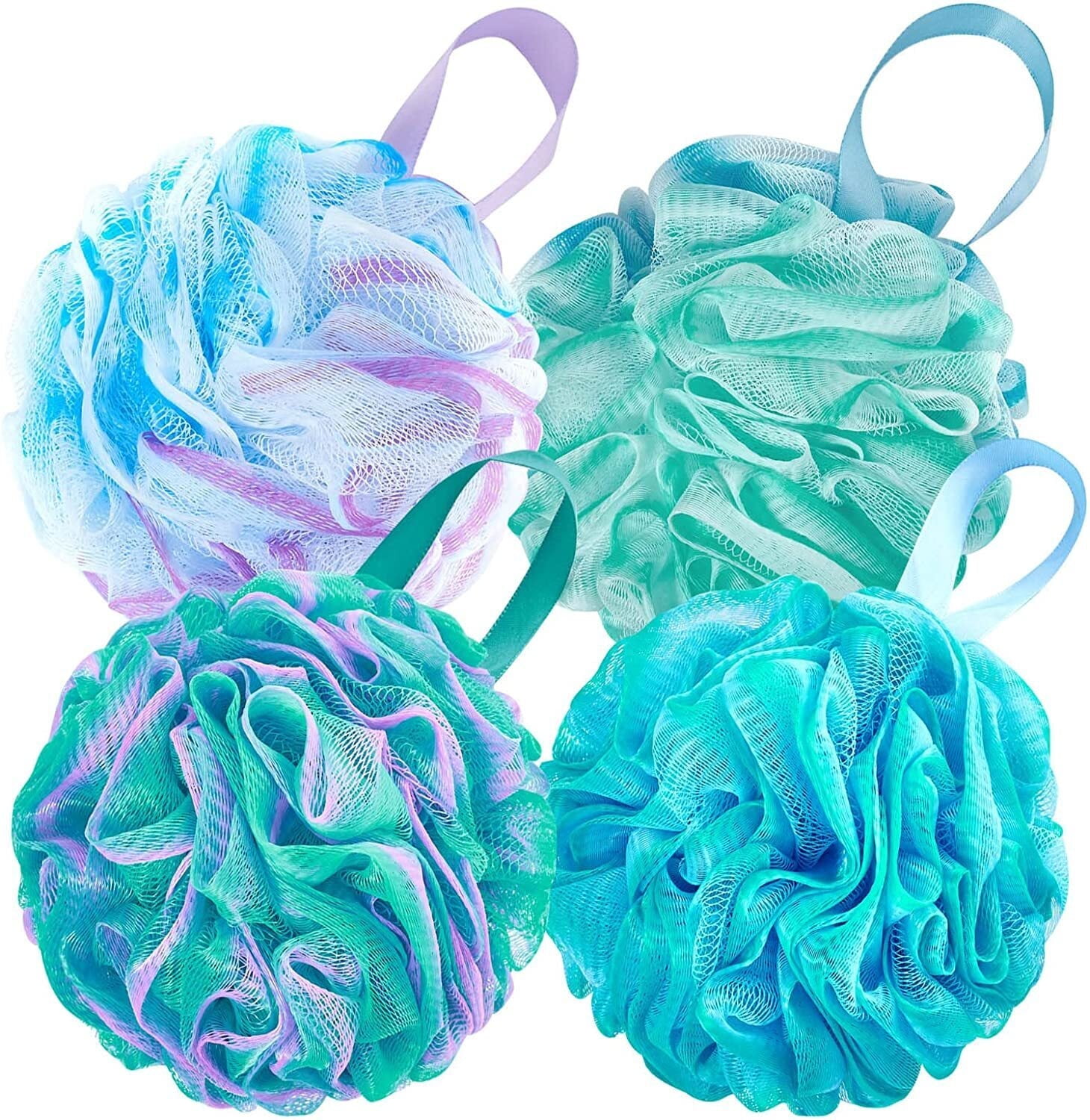 Keesonkimi Bath Shower Loofah Sponge Pouf 75g Pcs Exfoliating Body