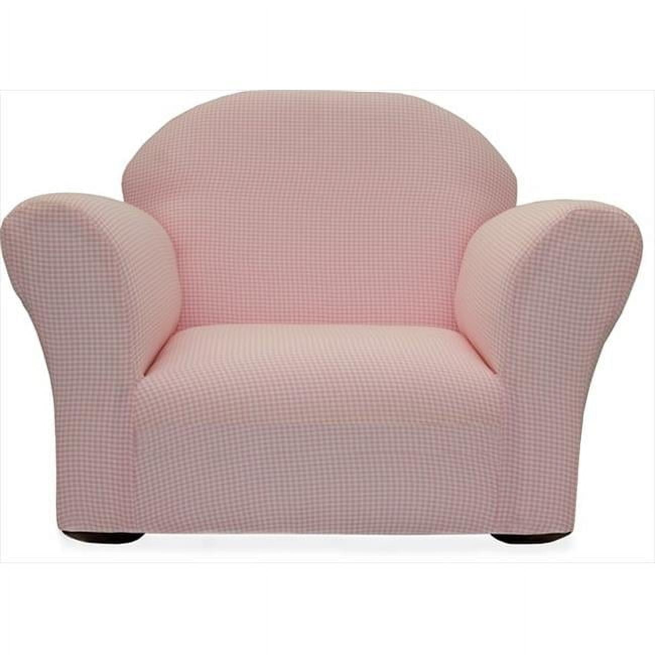 Keet Roundy Gingham Rocking Chair for Kids, Pink, Wooden Frame, Ages 2 ...