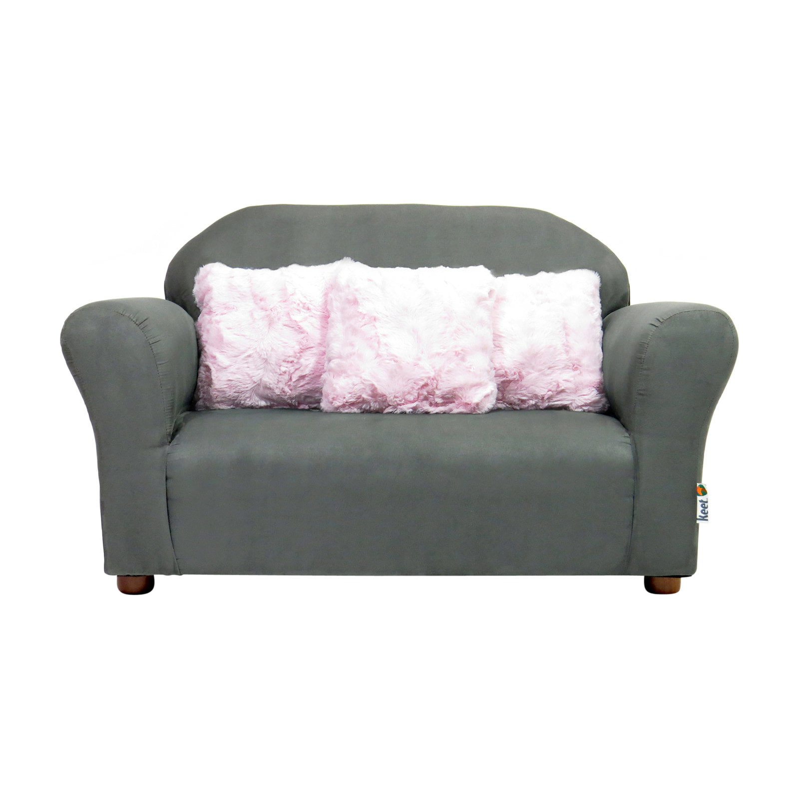 KEET Plush Mini Sofa for Toddlers - Child Size Couch with Accent ...