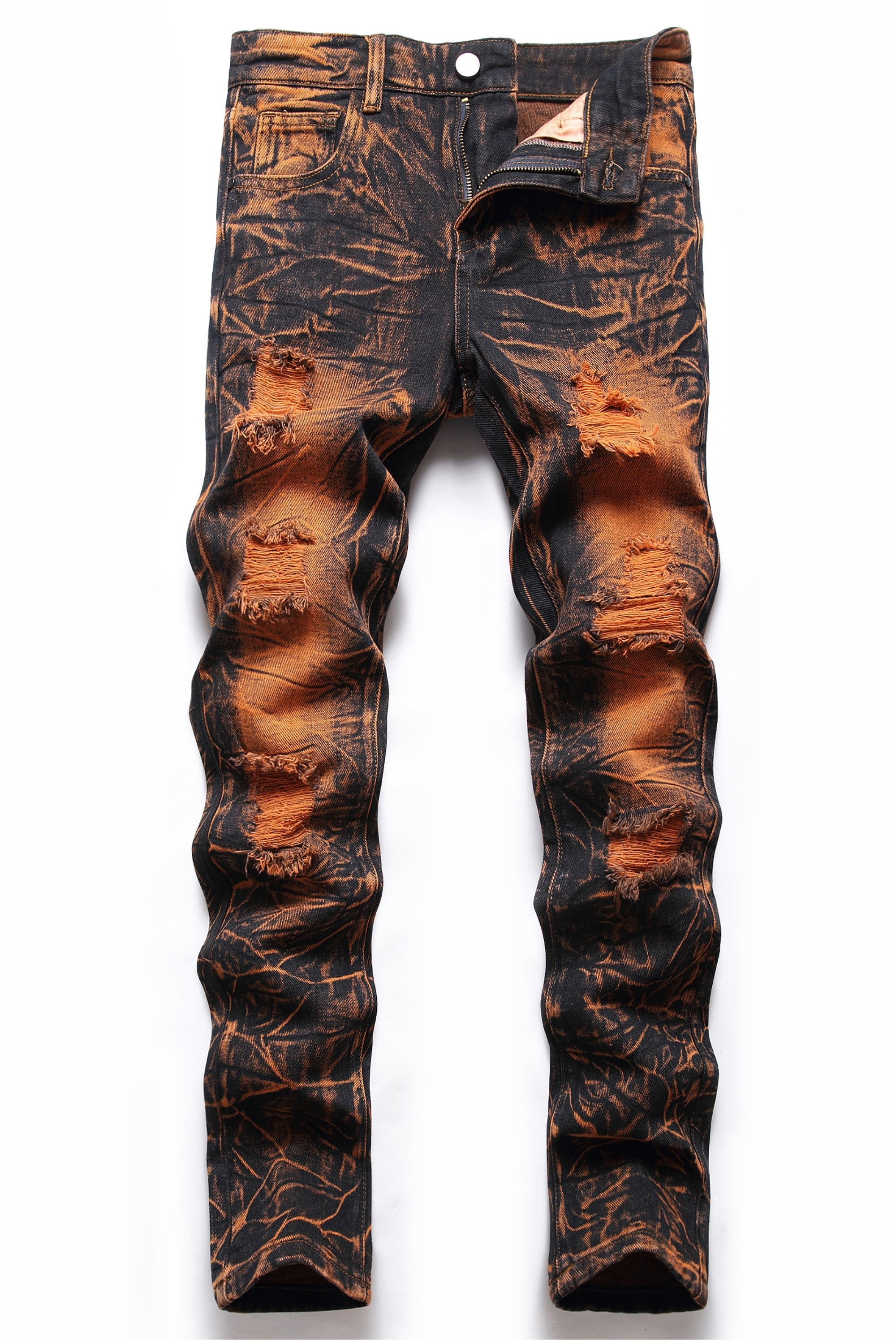Keevoom Boys Skinny Fit Ripped Distressed Stretch Slim Washed Jeans ...