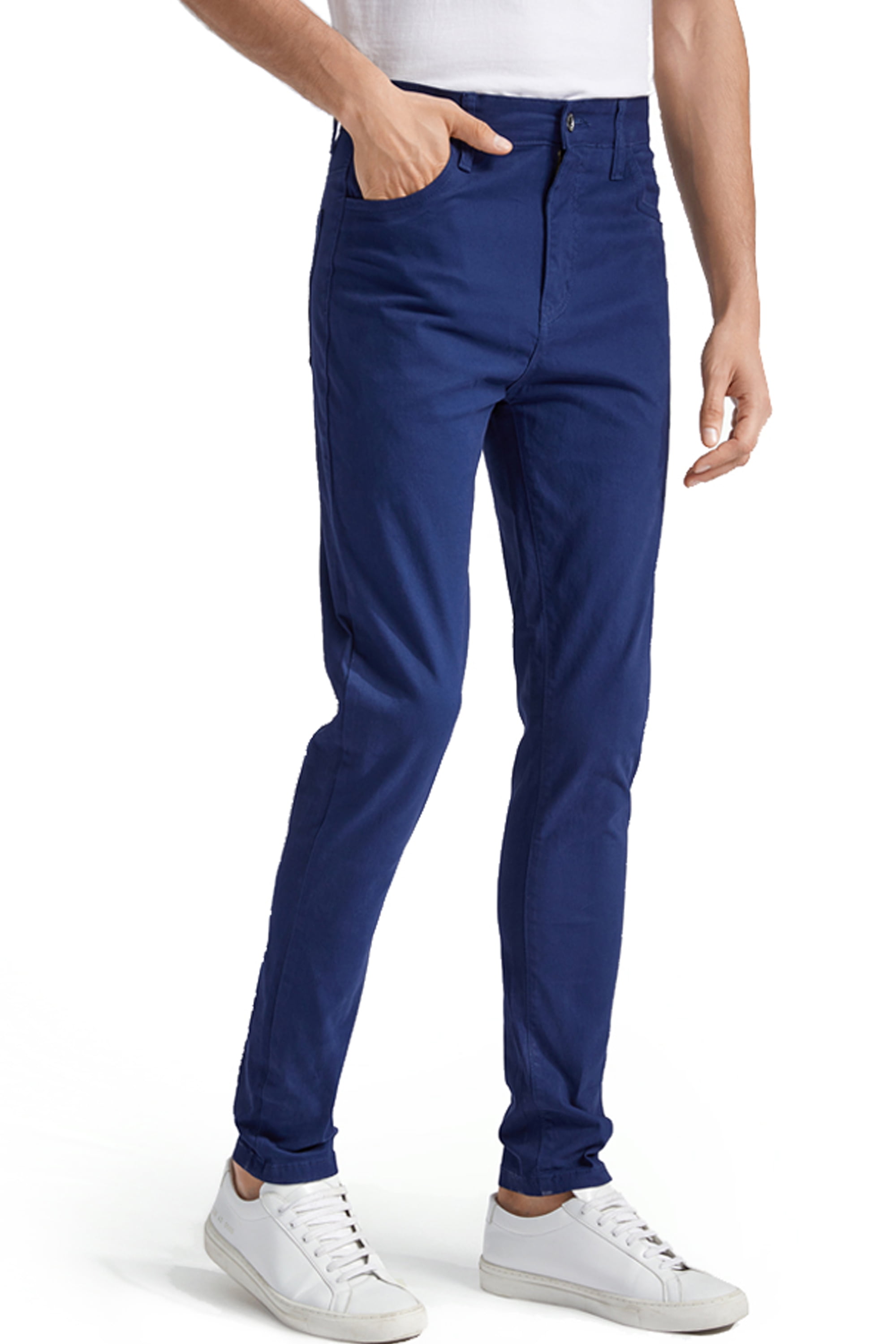 Keevoom Casual Chino Pants for Men Stretch Slim Flat Front Dress Pants ...