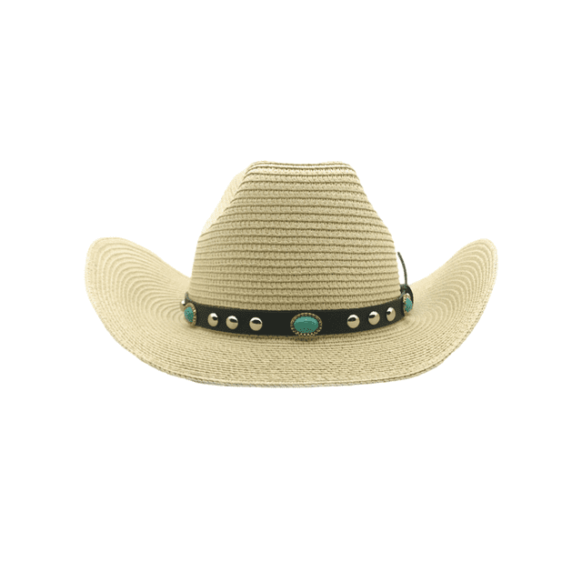 Keevoom Cowboy Straw Hats for Women Men Roll Brim Western Cowgirl Straw ...