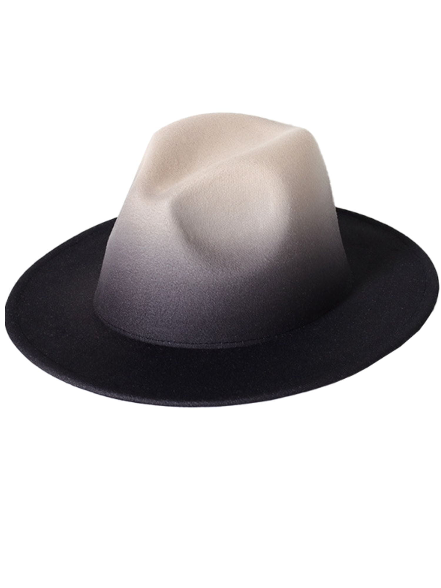 Keevoom Two Tone Fedora Hat for Women Men, Wide Brim, Gradient Color ...
