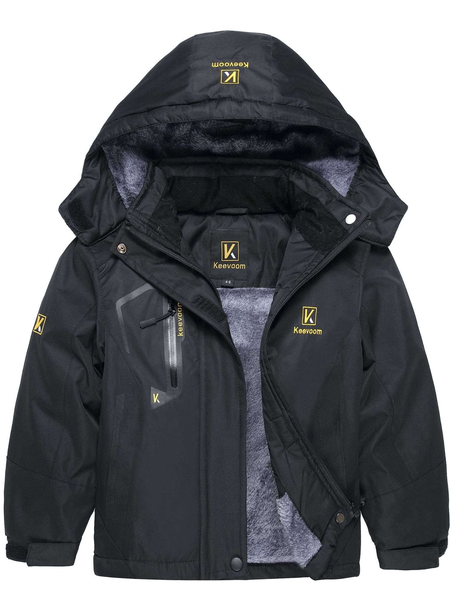 Keevoom Girls Waterproof Ski Jacket Kids Winter Warm Snow Coat Hood ...