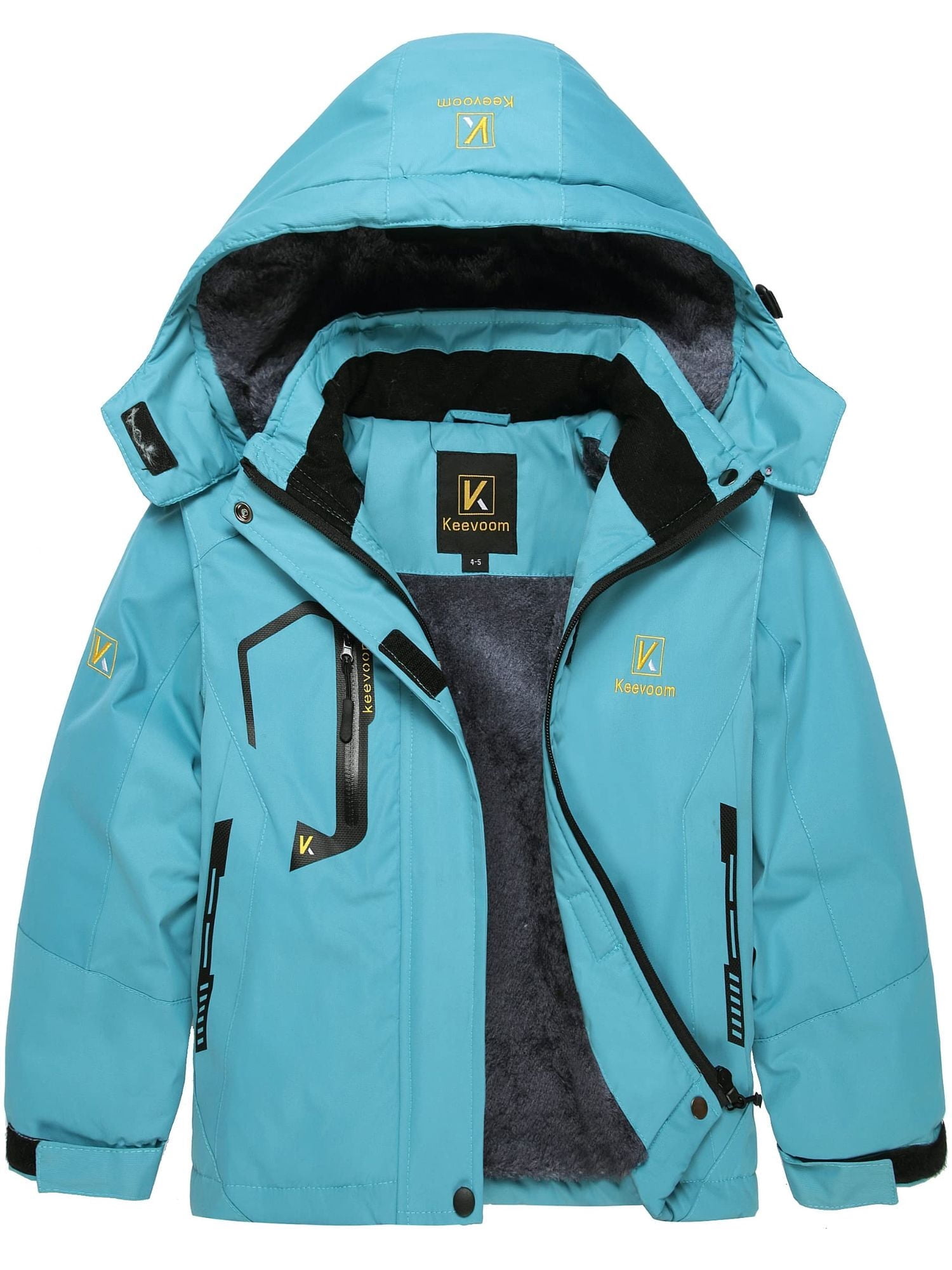 Keevoom Girls Waterproof Ski Jacket Kids Winter Warm Snow Coat Hood ...