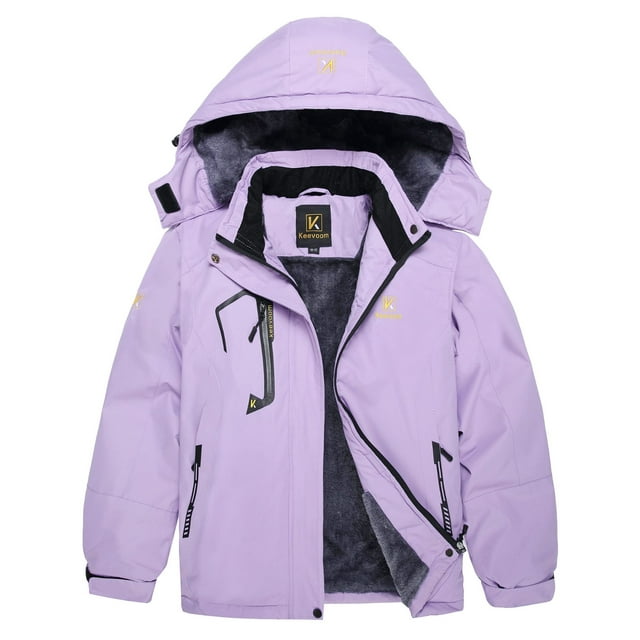 Keevoom Girls' Rain-Lined Waterproof Ski Jacket, Warm Winter Snow Coat ...
