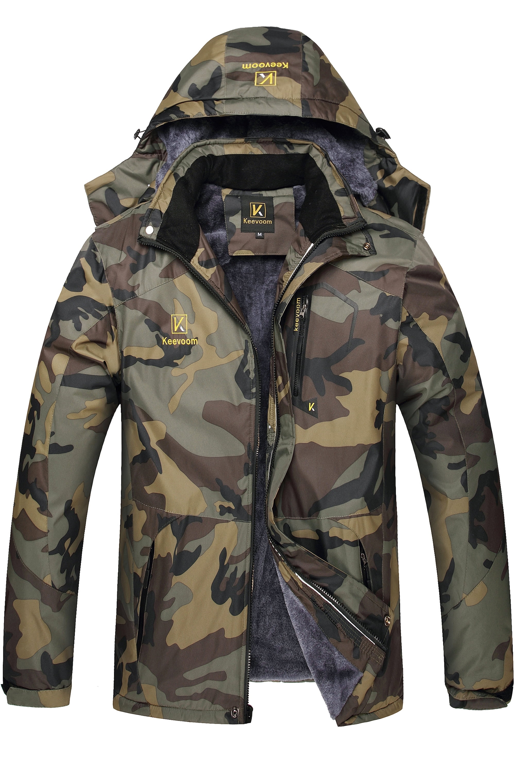 Keevoom Men's Waterproof Ski Jacket, Winter Snow Coat, Windproof ...