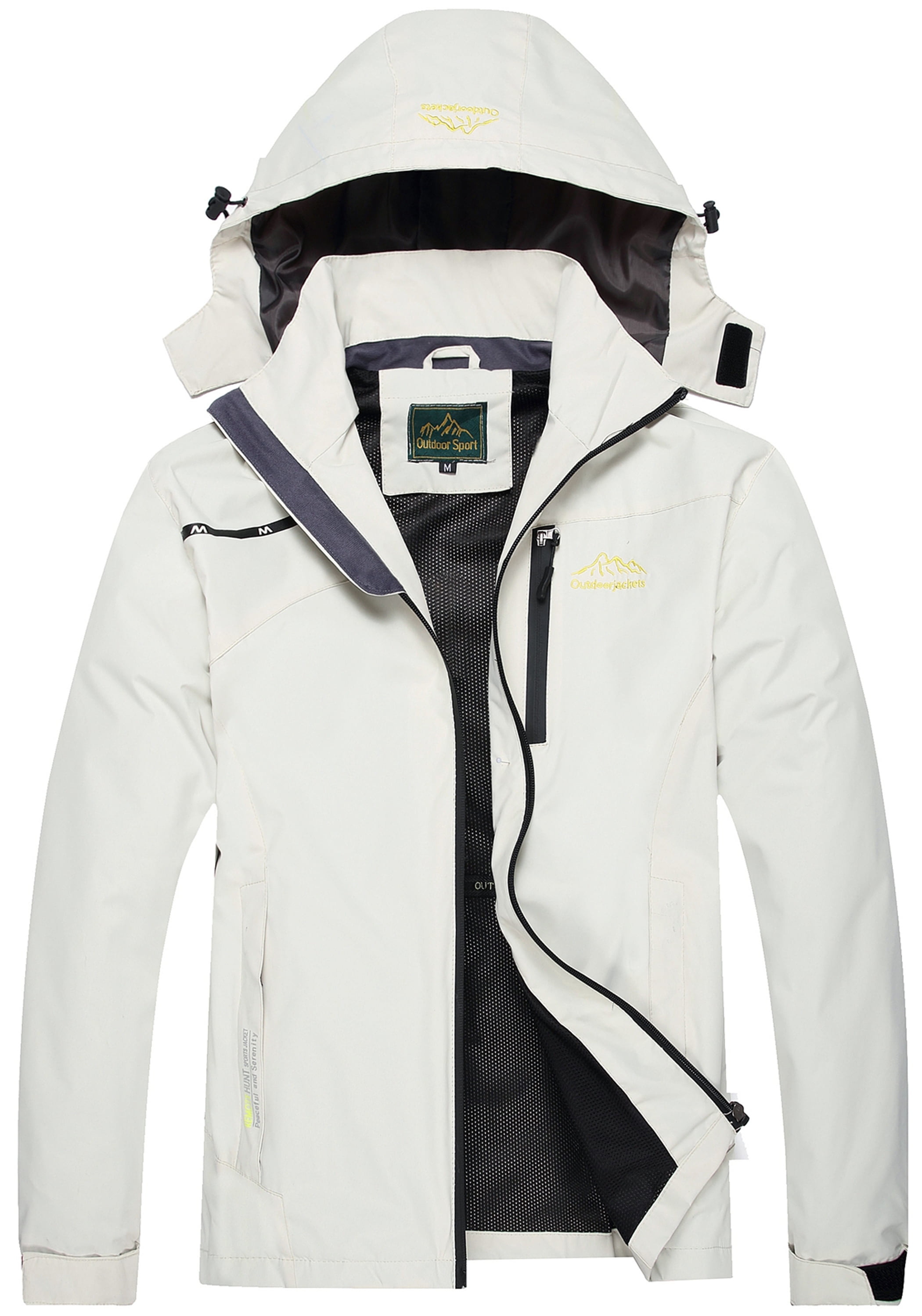 Keevoom Men's Lightweight Winter Coat, Hooded Waterproof Windproof Rain ...