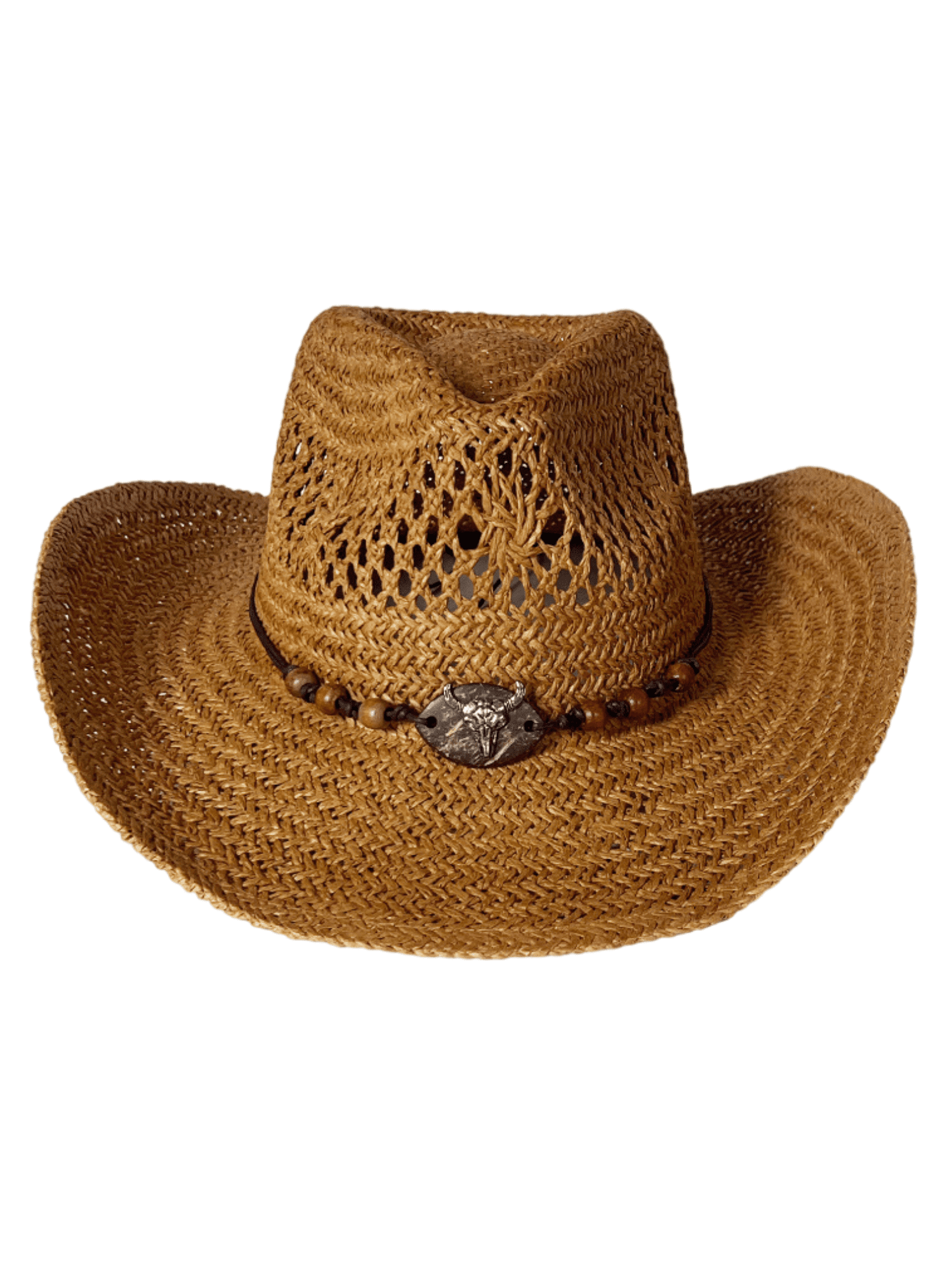 Keevoom Women Men Straw Cowboy Hats Woven Beach Hat Cowgirl Straw Hat ...