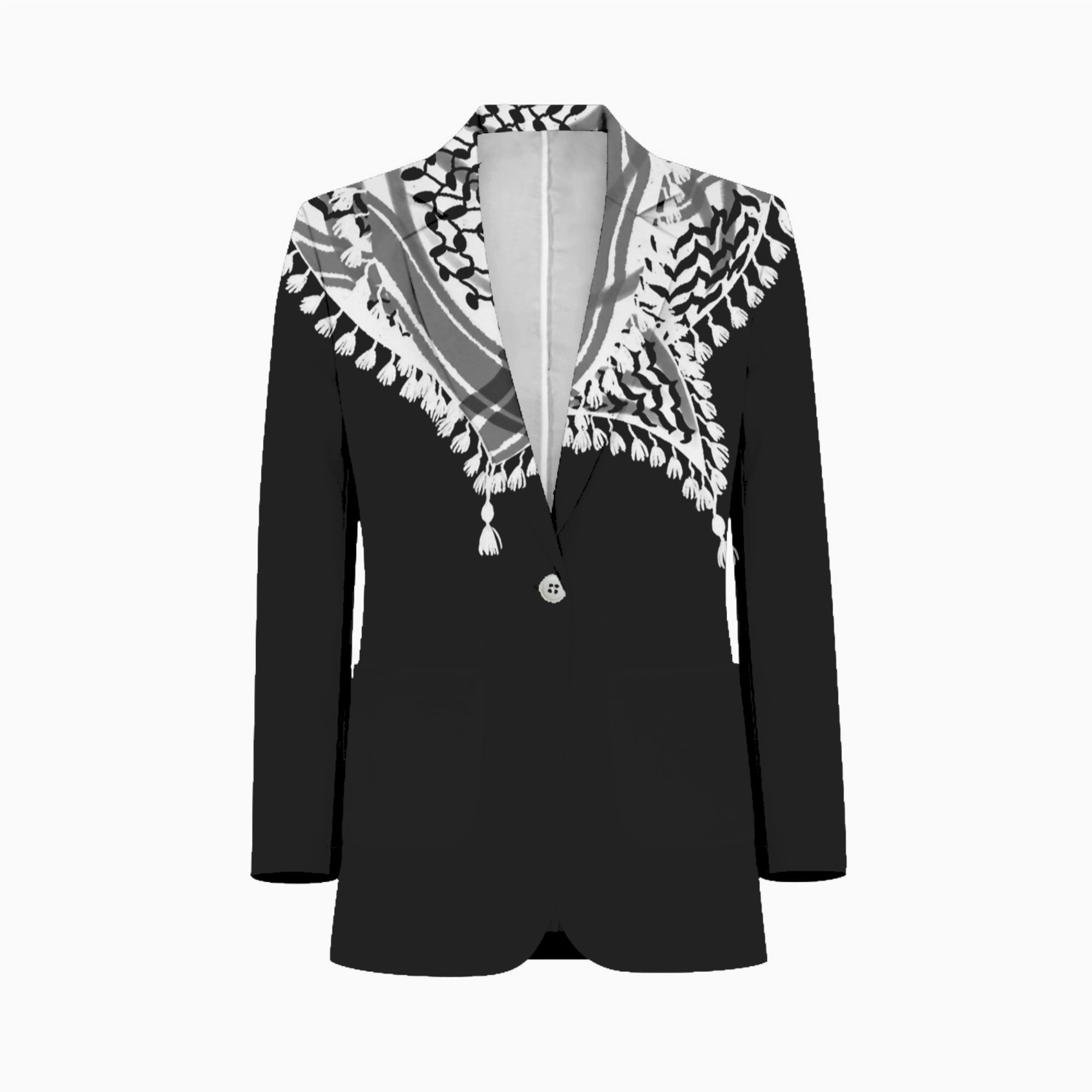 Keffiyeh Neck Scarf Men's Suit Blazer Casual Party Wear Slim Fit Suit ...