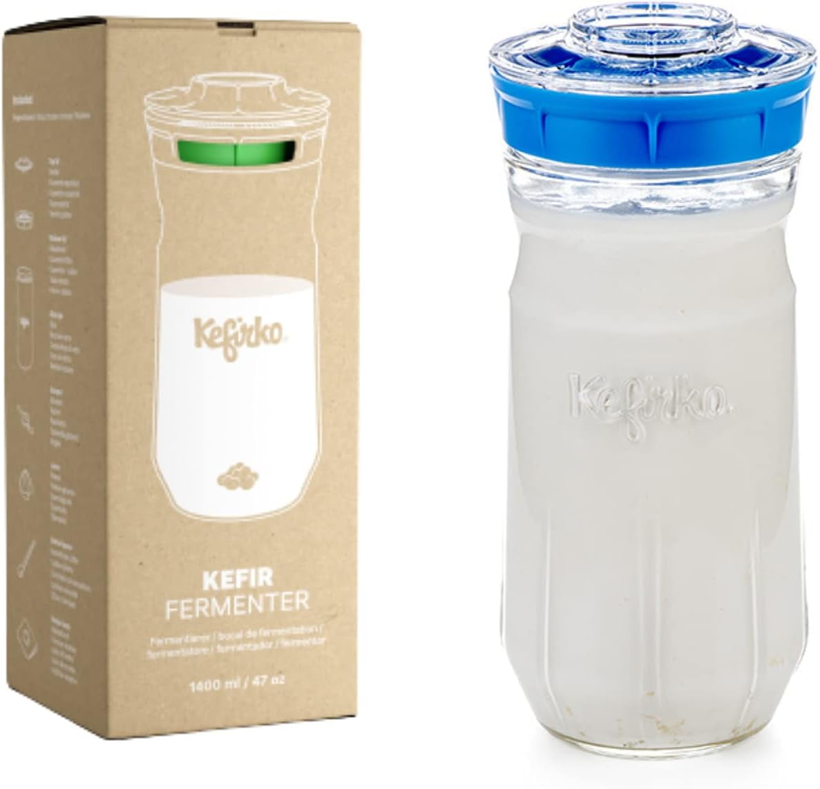 Kefirko Complete Kefir Starter Kit - Water & Milk Fermentation Kit ...