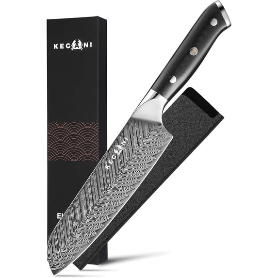 Kegani 7" Santoku Knife Japanese Santoku Knife, 73 Layers AUS-10 ...