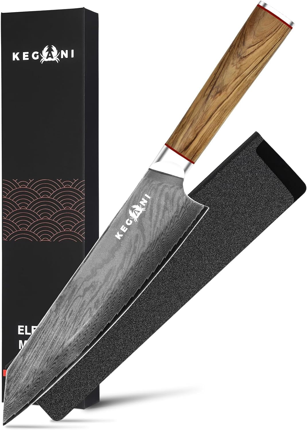 Kegani Kiritsuke Knife - 8 Inch Professional Japanese Chef's Knife, 67 ...