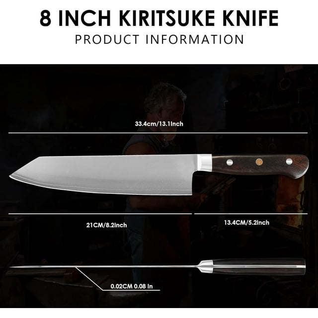 Kegani Professional Kiritsuke Knife - 8 Inch Japanese VG-10 Ultra-Sharp ...