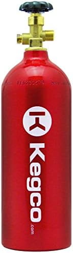 Kegco 3PB5-RED 5 lb. Aluminum Co2 Tank with Electric Red Epoxy Finish ...