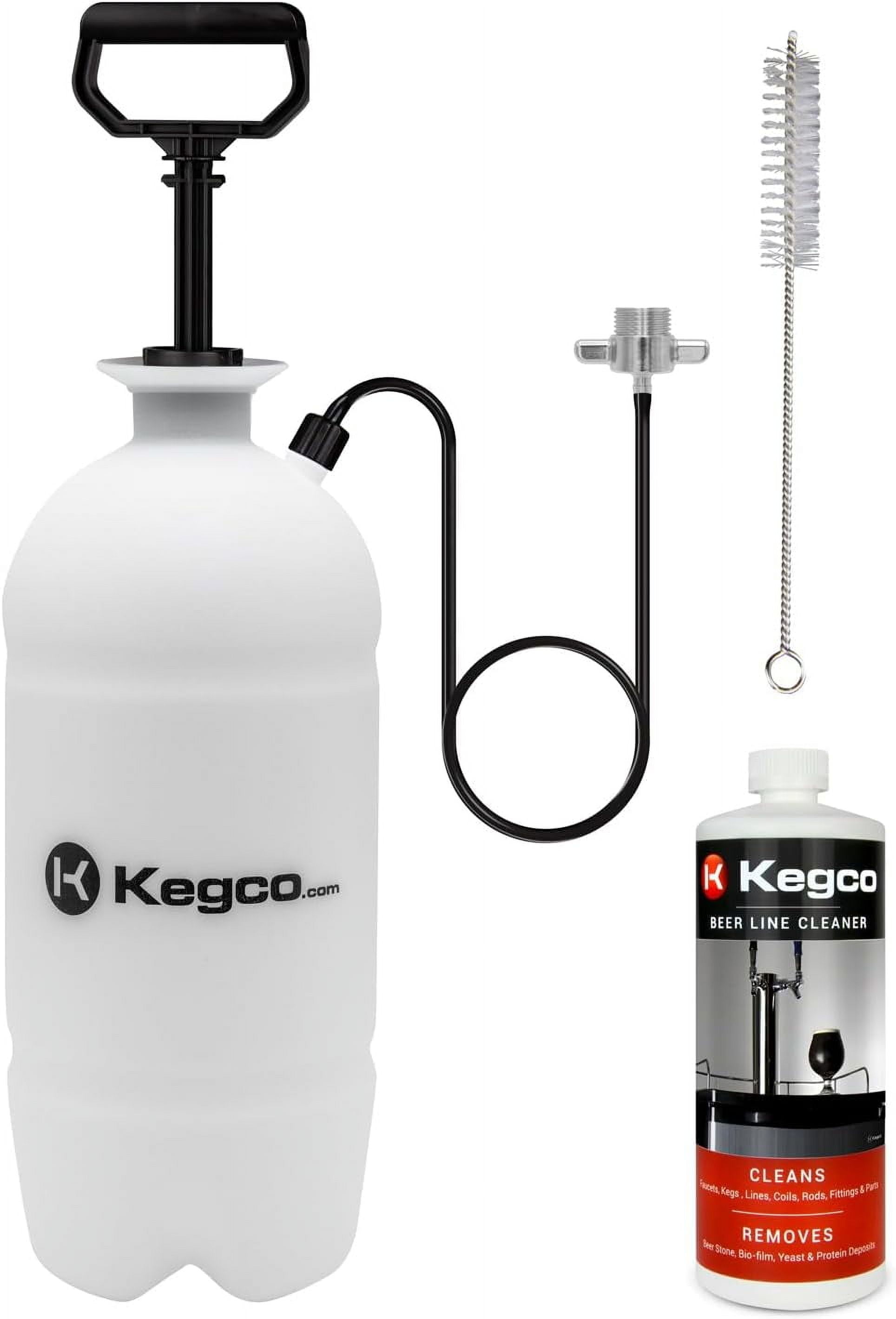 Kegco Deluxe 2 Gallon Hand Pump Pressurized Keg Beer Kegerator Cleaning ...