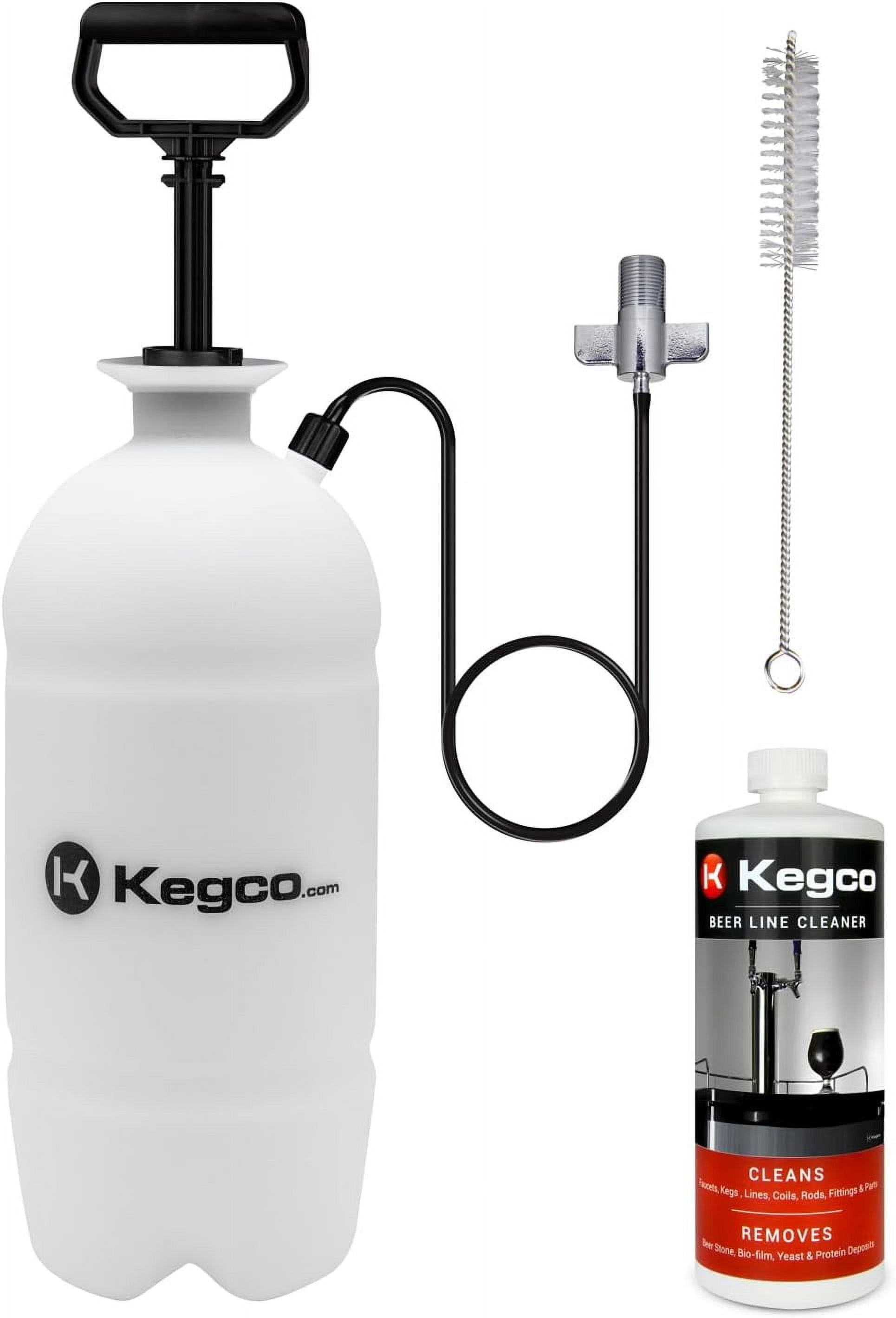 Kegco Deluxe 2 Gallon Hand Pump Pressurized Keg Beer Kegerator Cleaning ...