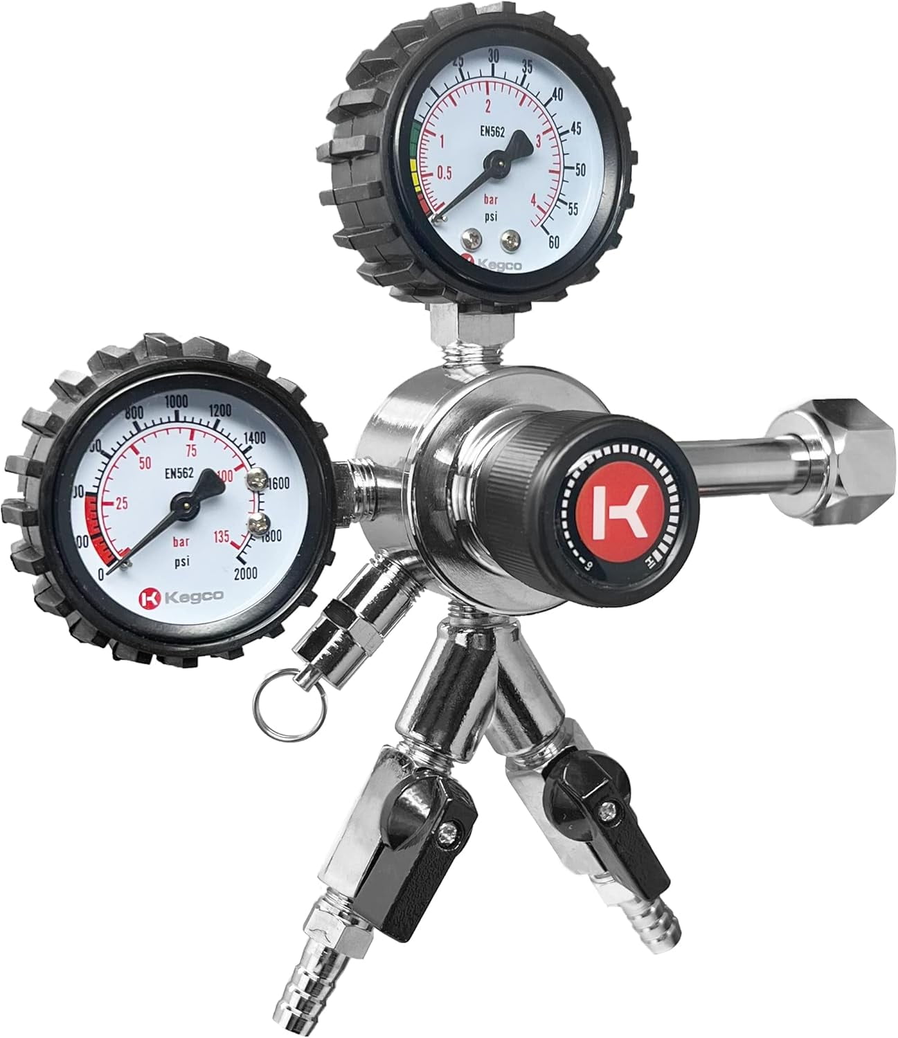 Kegco Premium Commercial Grade Dual Gauge Two Product CO2 Draft Beer Regulator - Walmart.com