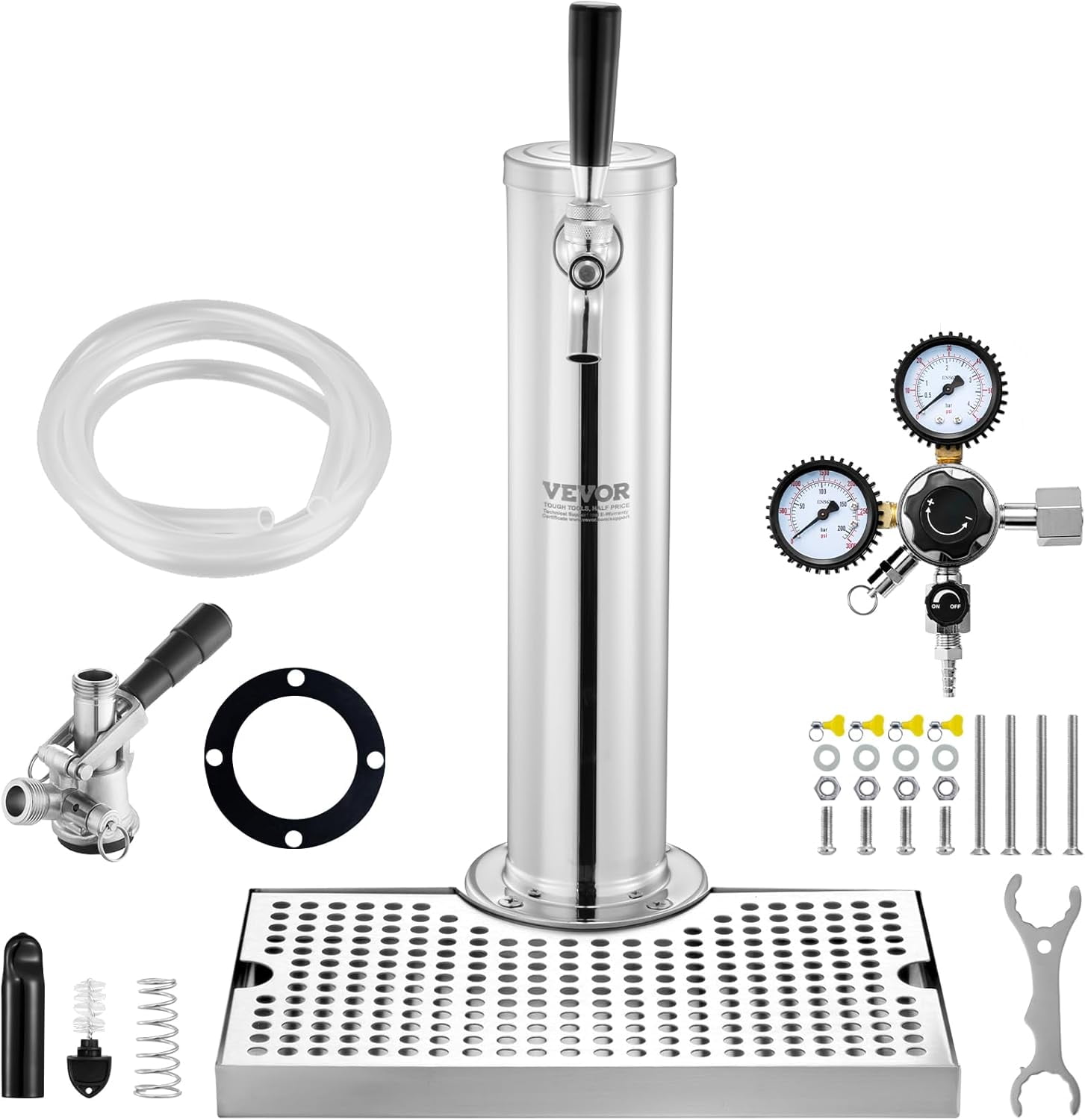 Kegerator Tower Kit, Single Tap Beer Conversion Kit, Stainless Steel ...
