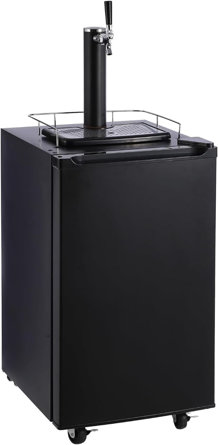 Kegerator and Keg Beer Cooler, Single Faucet Draft Beer Dispenser, Full ...