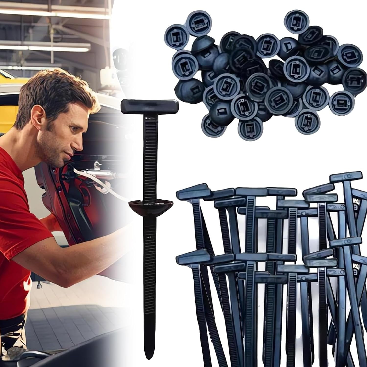 Kegres Zip Ties, Zip Tie Rivet, Nylon Universal Cable Tie Buckle, 2025 New Heavy Duty Self ...