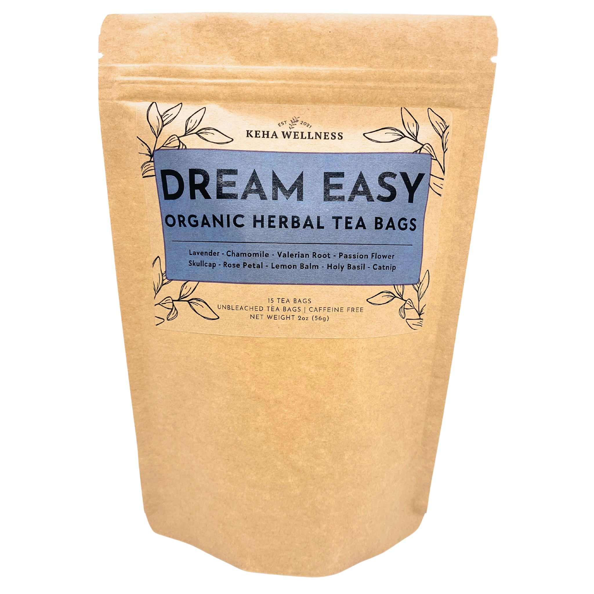 Keha Wellness Organic Dream Easy Sleep Tea | Caffeine-Free & Organic ...