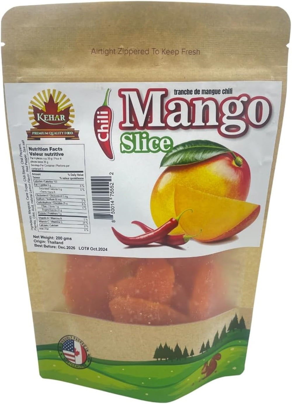 Kehar Dried Chilli Mango 200g (7.05 oz) – Spicy Tangy Mango Snack with ...