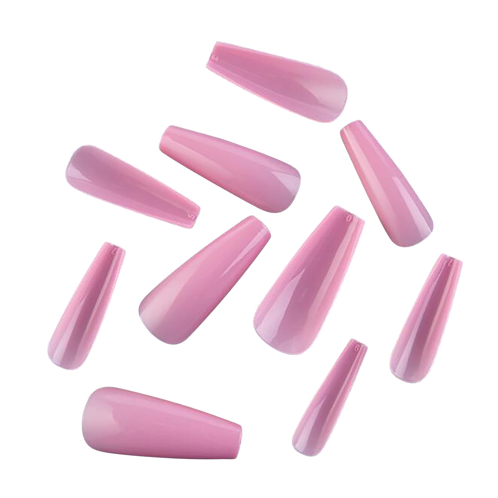 Kehuo 100pc of Matte Fake Nails Long Nail Art Patches Full Frosted Nail ...