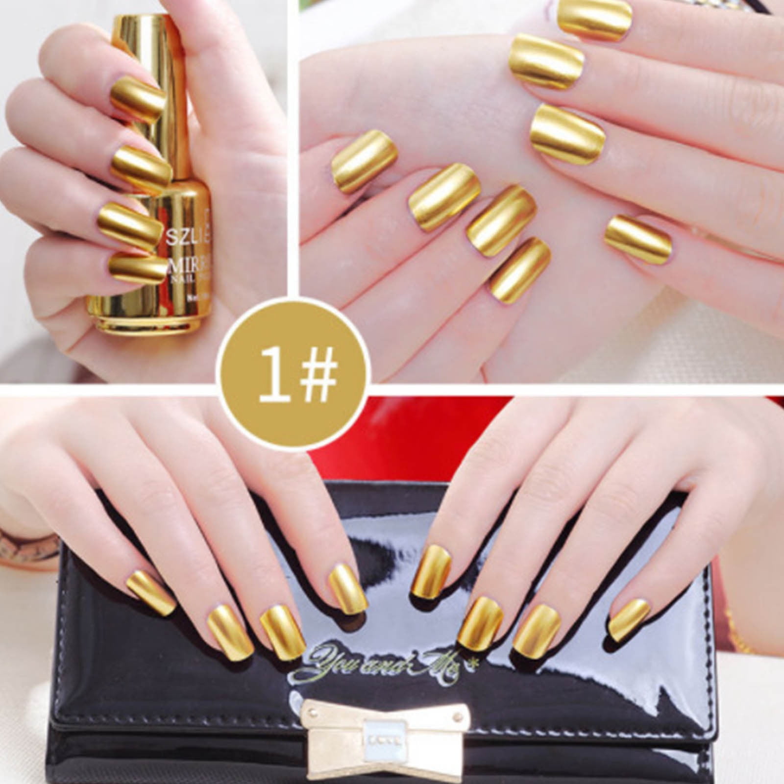 Kehuo 12 Colors Metal Nail Polish Nail DIY Nail Polish Varnish Manicure ...