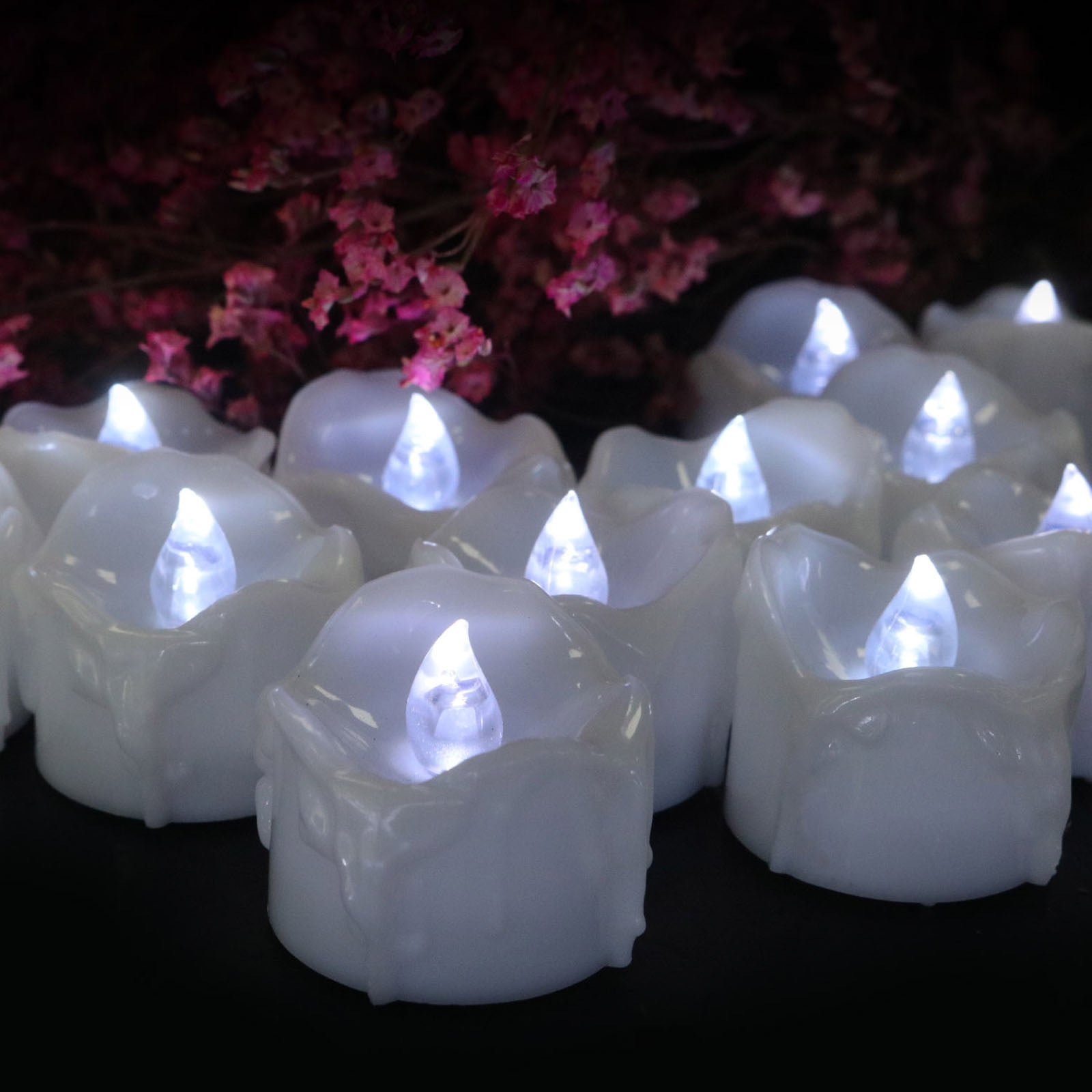 Kehuo 12pcs Led Electronic Candle Lights with Timer Flameless Tealight ...