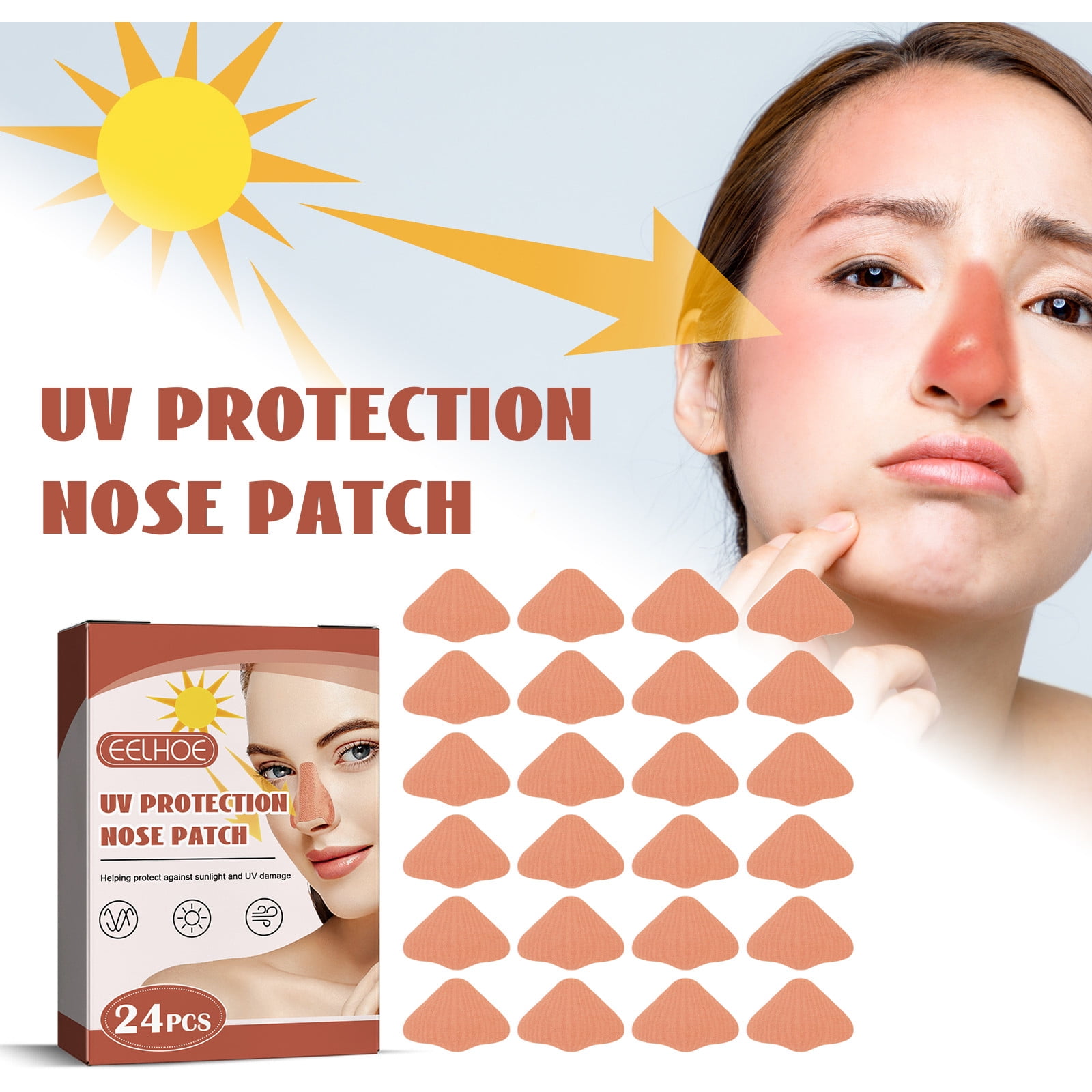 Kehuo 24 Pieces Sun Protection Nose Patch - Ultra Violet Rays ...