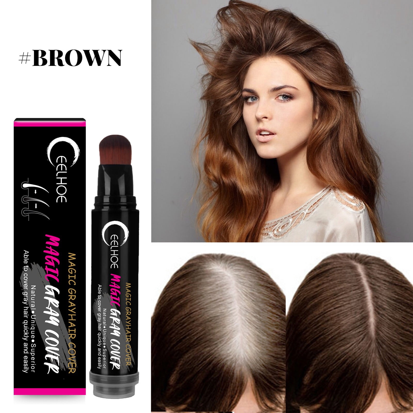 Kehuo Magic Gray Hair Cover, Disposable Plant Hair Dye, Hair Coloring ...