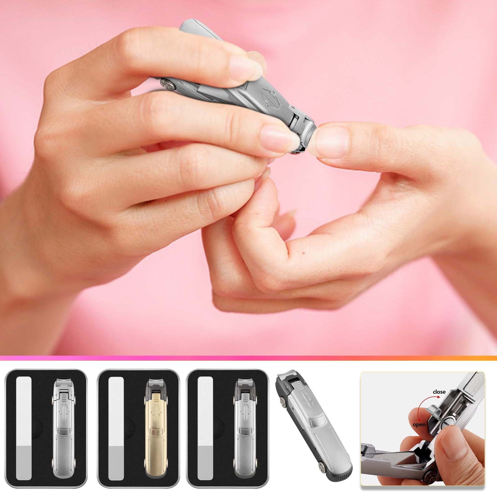 Kehuo Sports Car Styling Nail Clippers, No-Splash Stainless Steel Nail ...