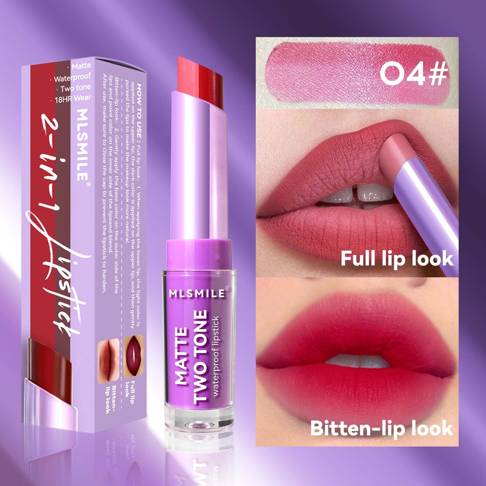 KeicineCC Two Color Lipstick Velvet Pearl, Milk Jelly Tint Sheer Lip ...