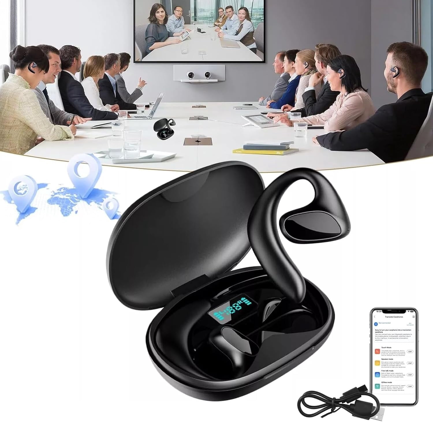 Keilani Talkease Earbuds Translator, Wireless Bluetooth Ai Translation ...