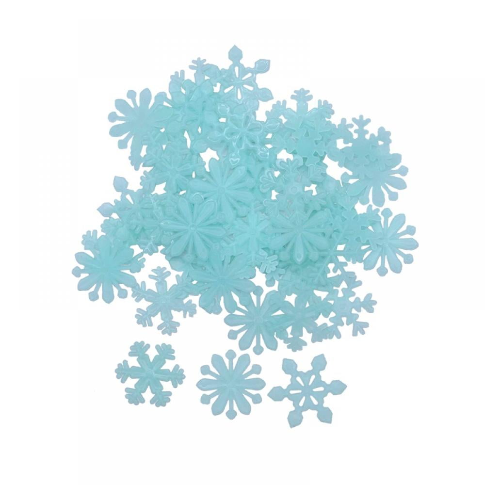 Keimprove 50 Pcs Luminous Snowflake Wall Stickers Glow in the Dark ...