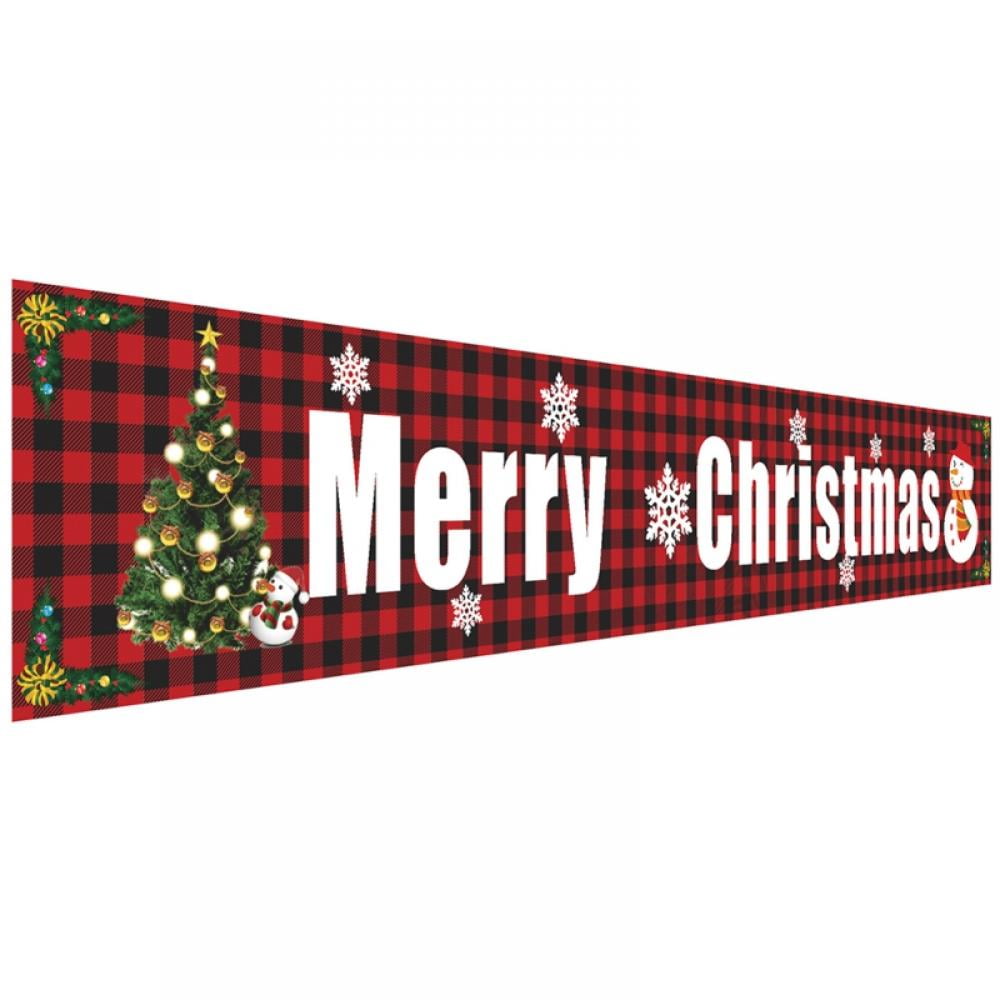 Keimprove Large Merry Christmas Banner Red Buffalo Plaid Christmas ...