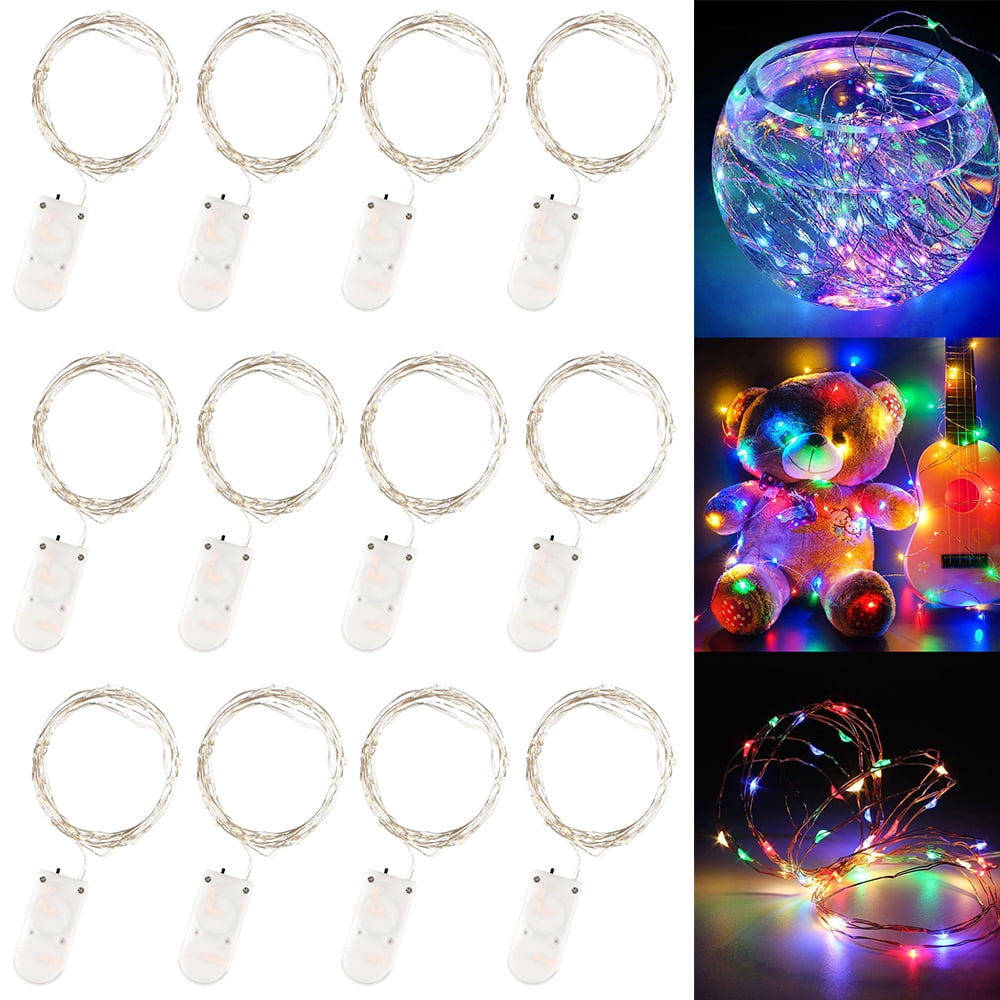 Keinxs 12Pcs Flexible Starry String Lights Battery Powered Copper Wire ...