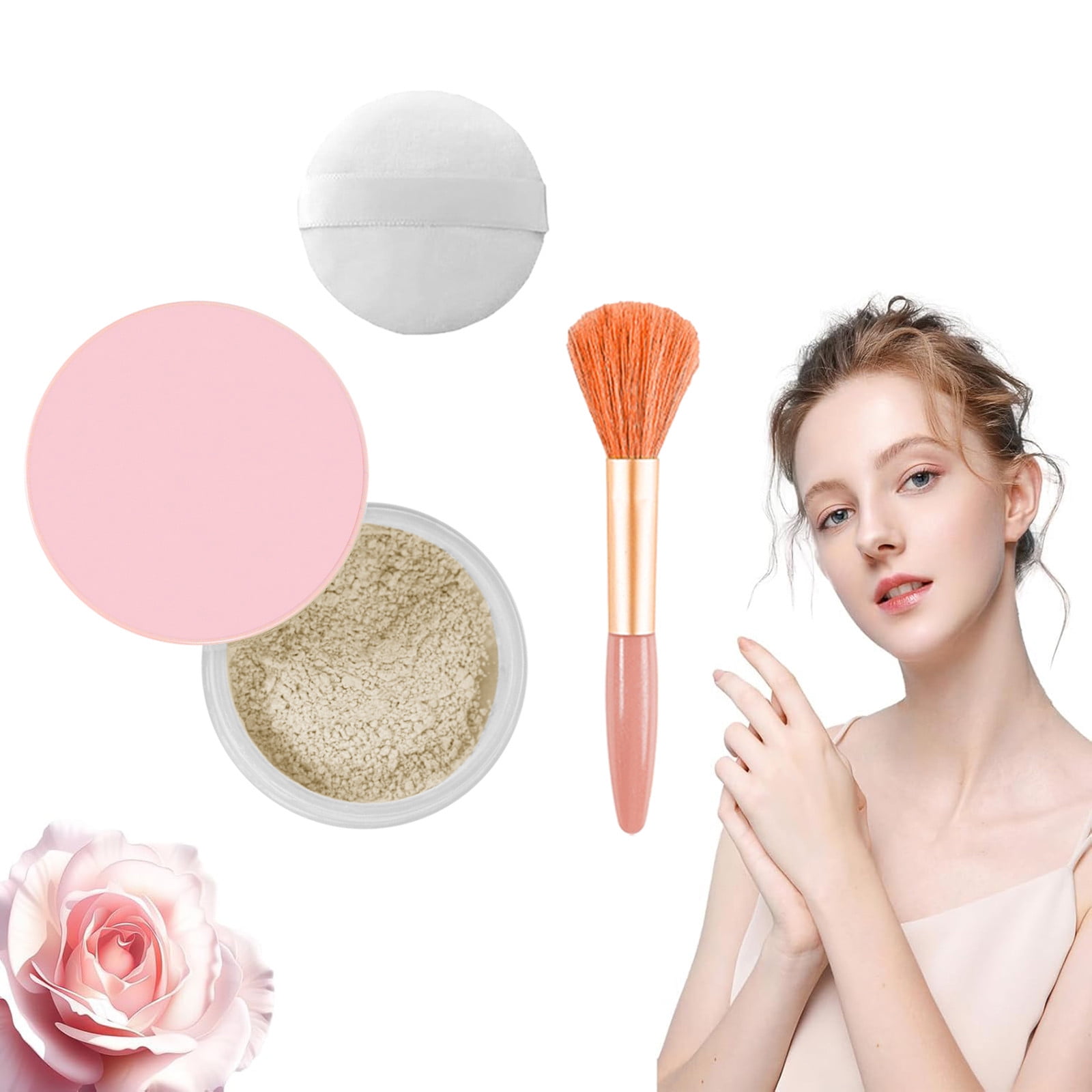 KeirienCC Blurring Powder Set, Blurring Setting Powder, Beauty Pink ...